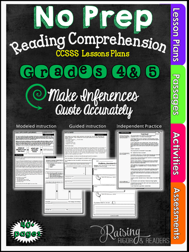 Making Inferences & Quoting from the Text: Common Core Aligned ...