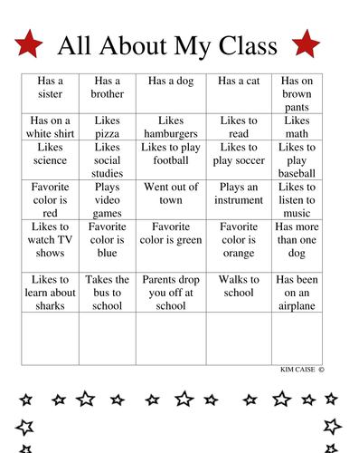 All About My Class Activity Sheet | Teaching Resources