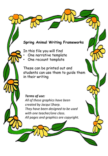 Spring Animals Storybox with Narrative and Recount frameworks ...