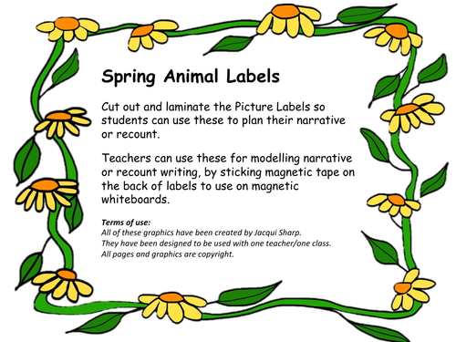 Spring Animals Storybox with Narrative and Recount frameworks ...