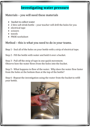 Investigating water pressure | Teaching Resources