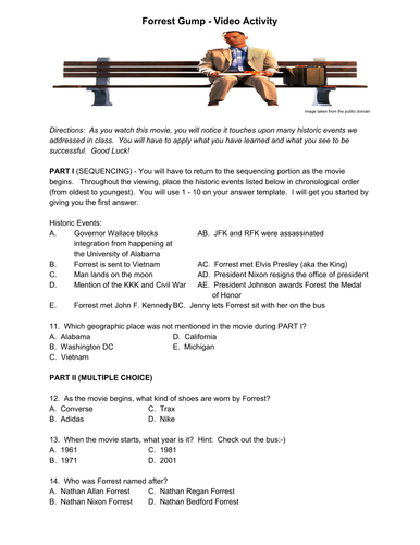 Video Activity: Forrest Gump | Teaching Resources