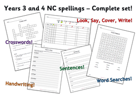Y3 and Y4 National Curriculum Spellings - The Complete Set! | Teaching ...