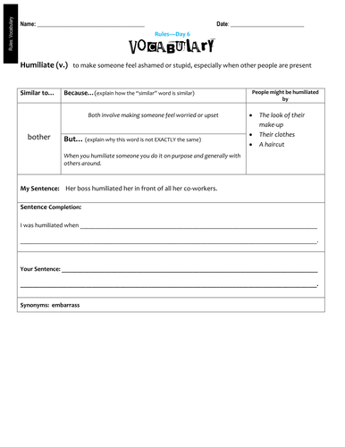 Rules Novel Study | Teaching Resources