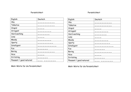 Personality in German | Teaching Resources