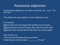 German possessive adjectives | Teaching Resources
