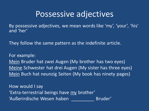 German possessive adjectives | Teaching Resources