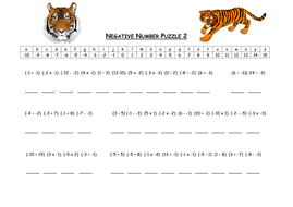 Negative Number Activity Puzzles | Teaching Resources