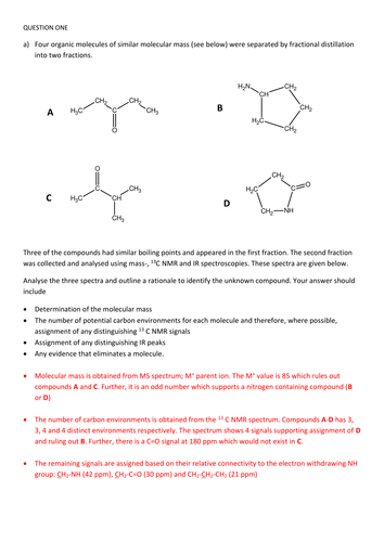 Chemistry: test - spectroscopy | Teaching Resources