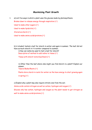 Biology: Maximising plant growth | Teaching Resources