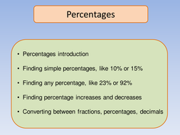 Simple Percentage Starters | Teaching Resources