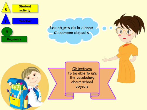French school objects lesson + activity (NO PREP)/ Les objets de la ...