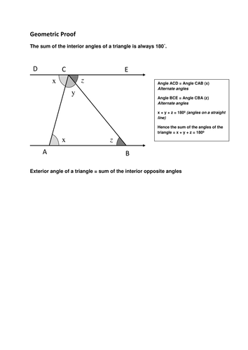Math Geometry Angle Sum of Polygons. Investigation, illustrations and ...