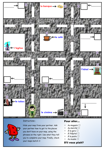 French: Directions in town | Teaching Resources