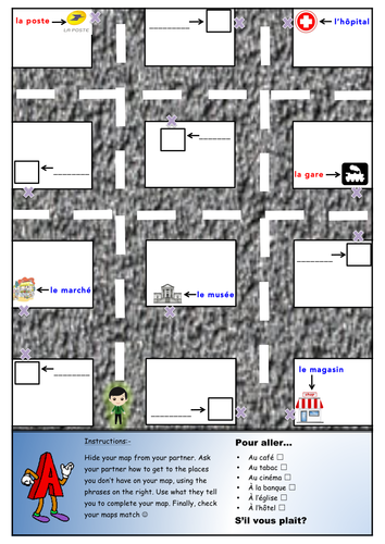 French: Directions in town | Teaching Resources