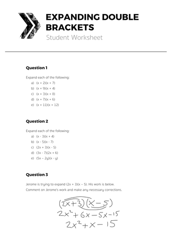 Expanding Double Brackets - Complete Lesson by tomotoole - Teaching ...
