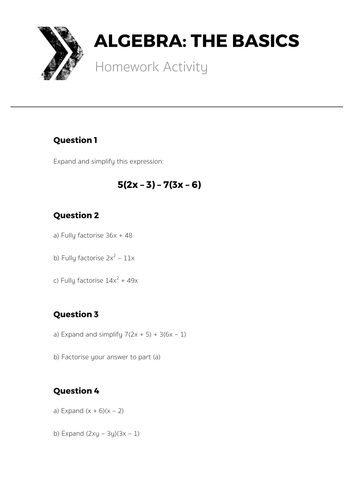 Algebra: The Basics (Higher Tier) - Complete Unit of Work | Teaching ...