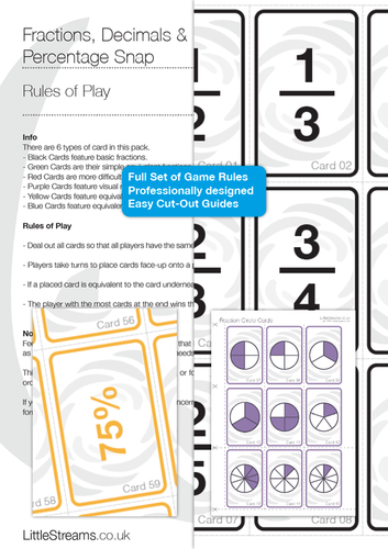 Fraction Decimal Percent Snap | Card Game | Teaching Resources