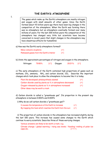 Chemistry: The atmosphere | Teaching Resources