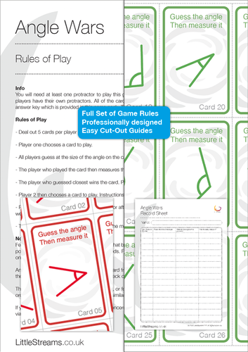 Angle Wars | Measuring Angles Card Game | Teaching Resources