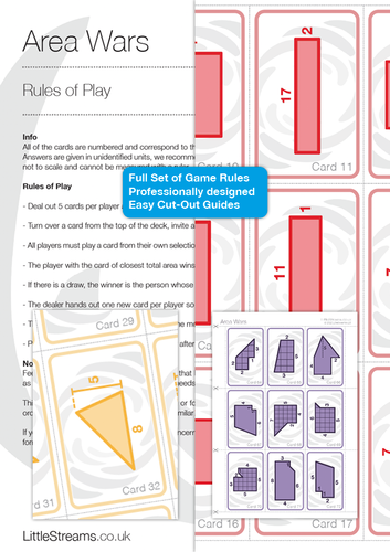Area Wars | Area of Shapes Card Game | Teaching Resources
