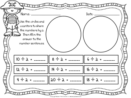Division printables - Pirate themed | Teaching Resources