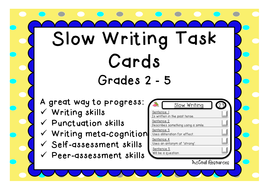 Slow Writing Task Cards | Teaching Resources