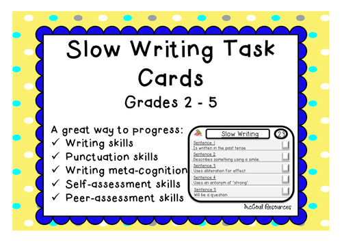 Slow Writing Task Cards | Teaching Resources