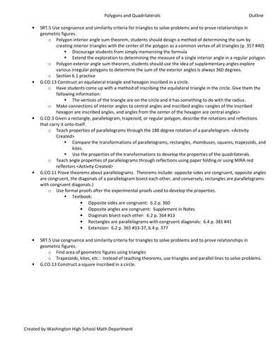 Geometry - Quadrilateral Unit Guided Notes | Teaching Resources