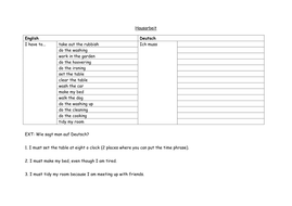 Chores in German | Teaching Resources