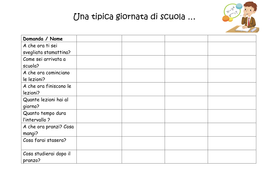School daily routine (Italian) | Teaching Resources