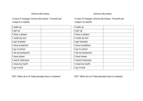 La mia giornata (Daily routine) Italian | Teaching Resources