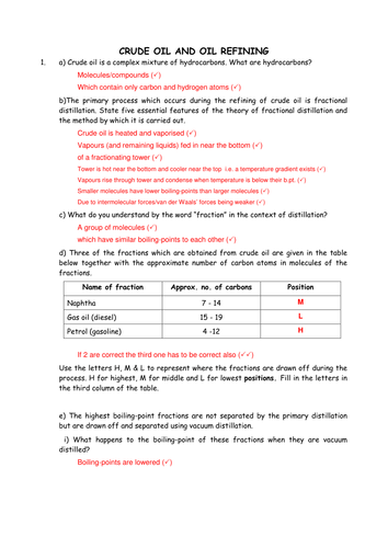 Chemistry: Crude oil and refining | Teaching Resources