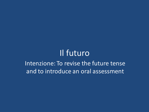 The future / il futuro (Italian) | Teaching Resources