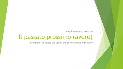 Il passato prossimo / The past tense (Italian) | Teaching Resources