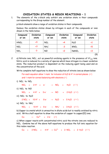 Chemistry: Redox reactions | Teaching Resources