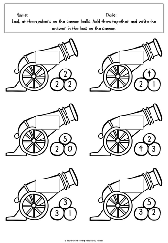 Addition Printables - Pirate Theme | Teaching Resources