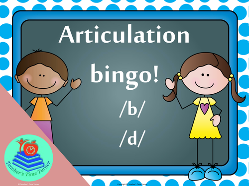 Articulation bingo for /b/ and /d/ sounds | Teaching Resources