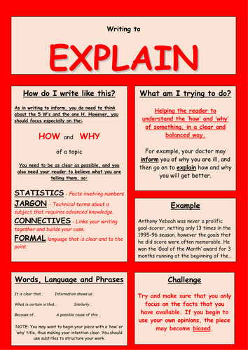 Writing Purposes - Helpsheets/Posters for Literacy and English ...