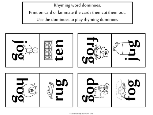 Rhyming words - CVC words and pictures | Teaching Resources