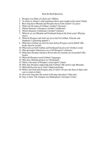 The Tempest Fully Resourced KS3 SOW | Teaching Resources