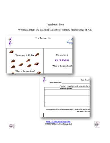 Writing Centers and Learning Stations for Primary Mathematics ...