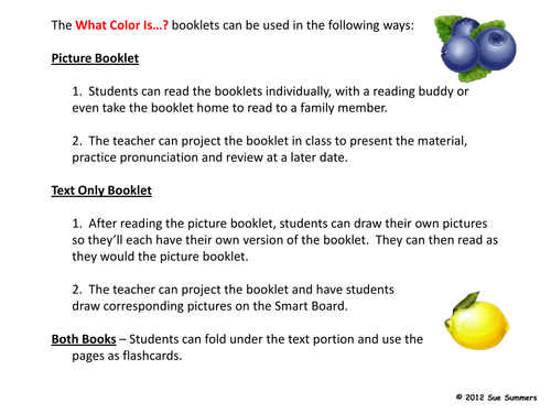 Colors and Fruit 2 Booklets - What Color Is...? - ENGLISH | Teaching ...