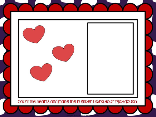Valentine's day - Counting Playdough Mats | Teaching Resources