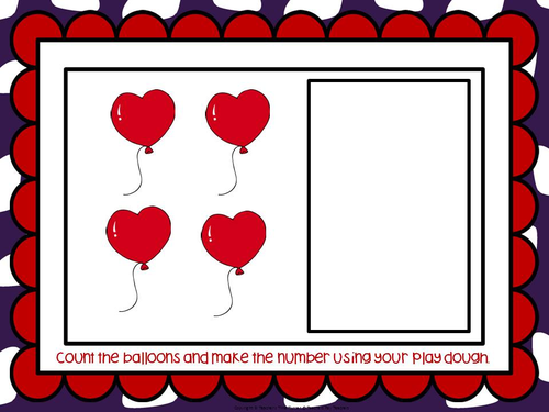 Valentine's day - Counting Playdough Mats | Teaching Resources