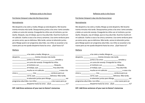 Daily routine / la rutina diaria (Spanish) in 3 tenses | Teaching Resources