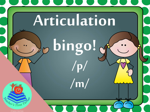 Articulation bingo for /p/ and /m/ sounds | Teaching Resources