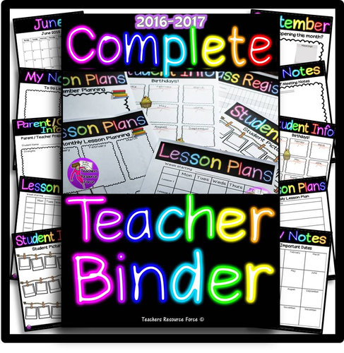 Complete Editable Teacher Planner 2016-2017 | Teaching Resources