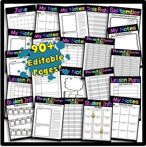 Complete Editable Teacher Planner 2016-2017 | Teaching Resources