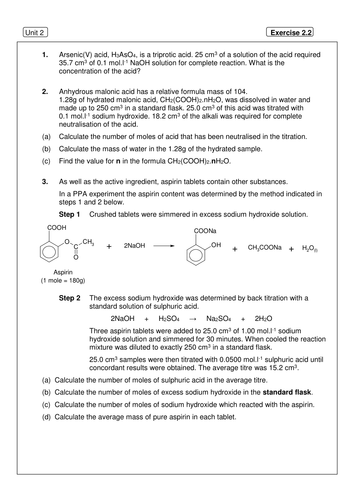 CfE Advanced Higher Chemistry Notes on Units 1 and 2 and homework ...